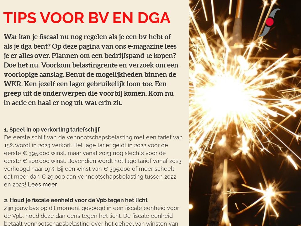 Pagina 3 | BV en dga - Special eindejaarstips 2022