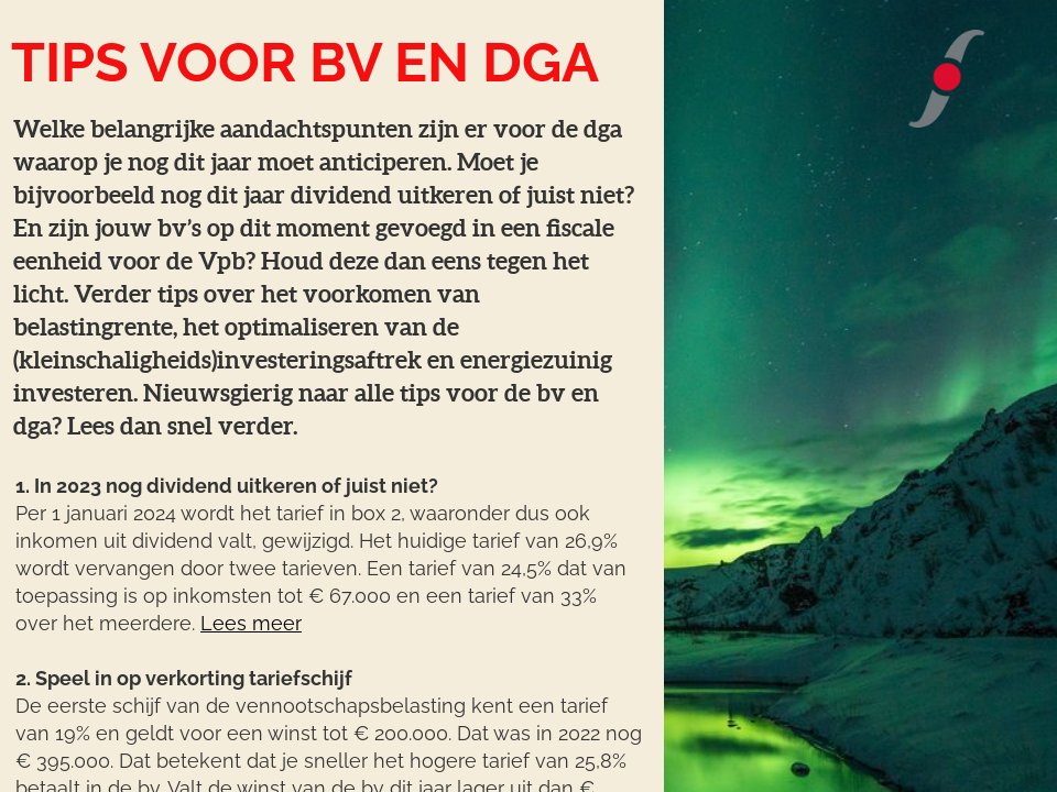 Pagina 3 | BV en dga - Special eindejaarstips 2023